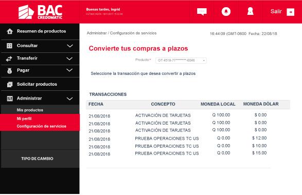 Minicuotas online | BAC