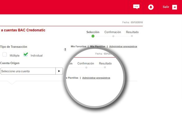 Transferencias locales | BAC Credomatic