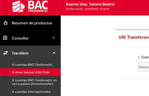 Transferencias entre bancos | BAC Credomatic