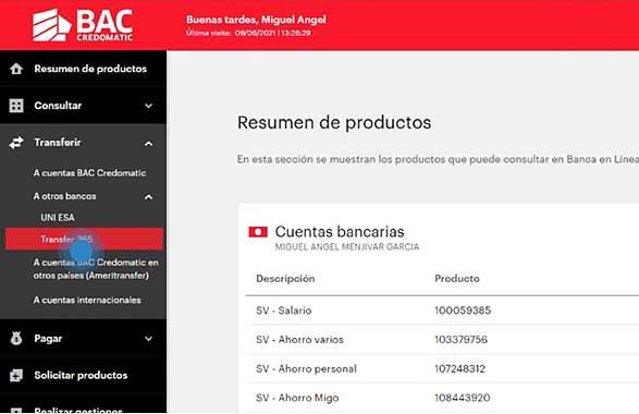 Transferencias entre bancos | BAC Credomatic