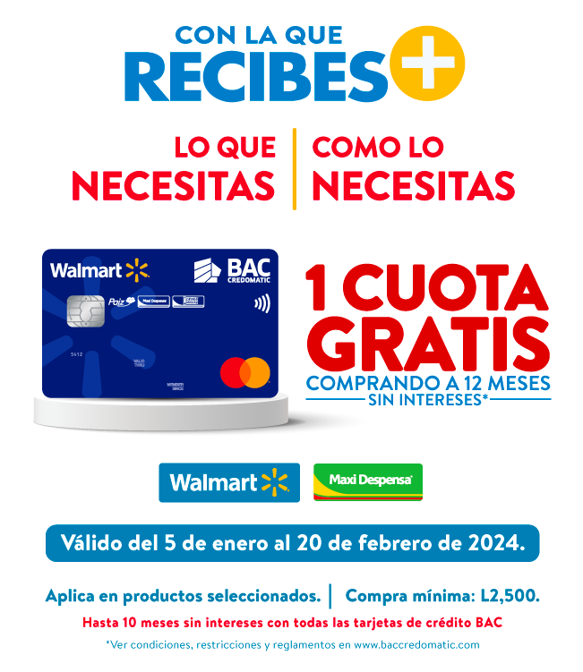 Tarjeta Walmart Mastercard Gold | BAC Credomatic
