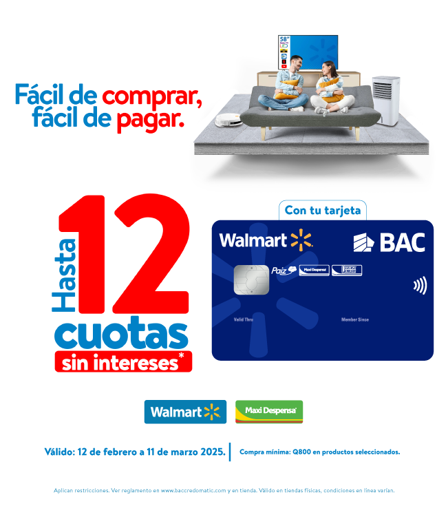 Tarjeta Walmart Clásica Mastercard| BAC Credomatic
